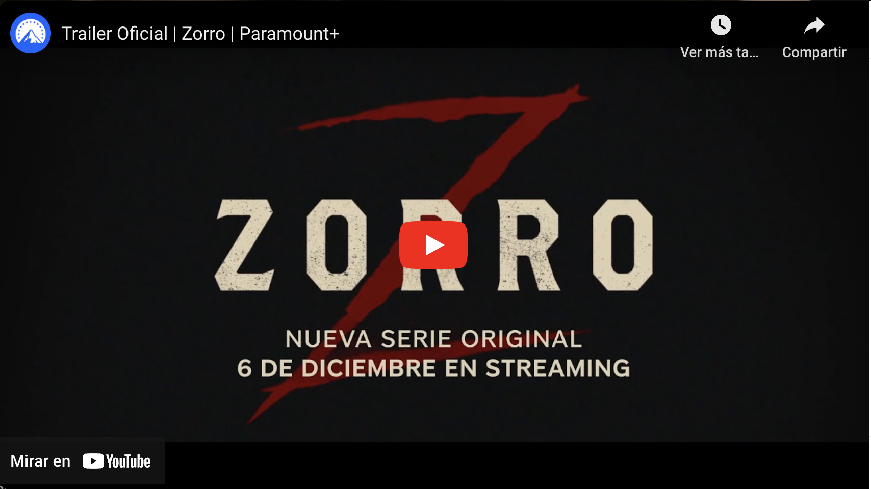 Video: Zorro | Tráiler oficial | Estreno Paramount+ – Opinión Pública