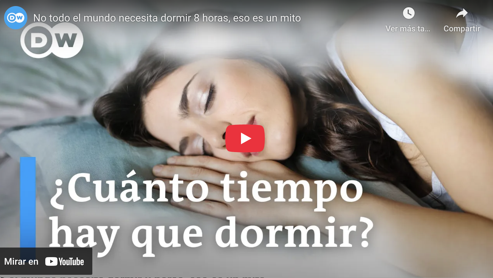 Video: No todo el mundo necesita dormir 8 horas, eso es un mito | DW ...